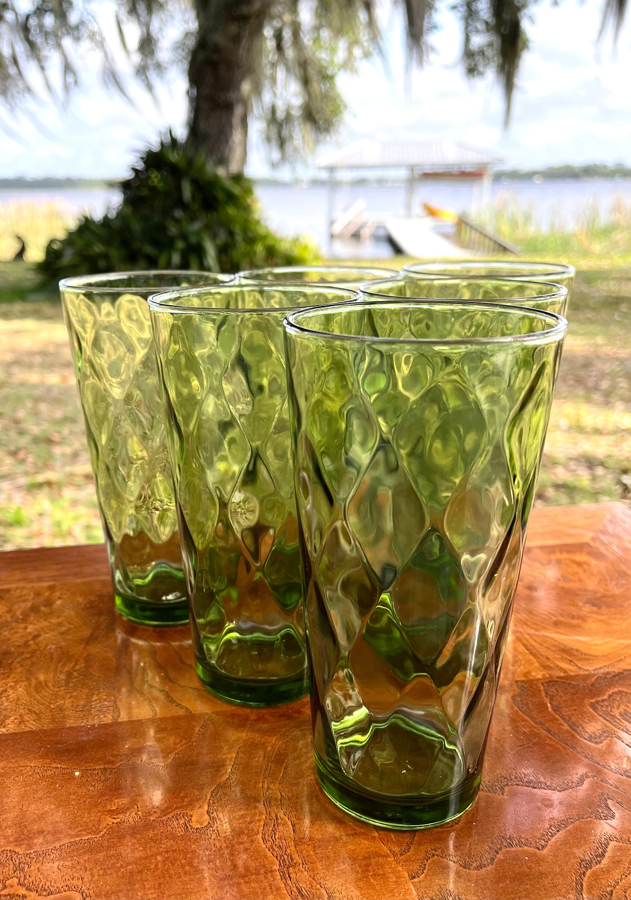Drinkware Drink & Barware Anchor Hocking Gemstone Diamond Pattern Iced ...