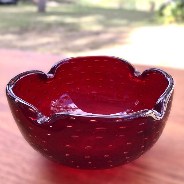 Red Bubble Glass - Etsy