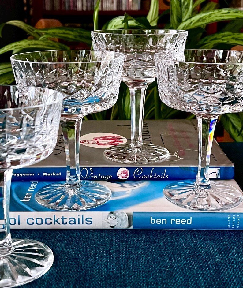 Vintage Crystal Cocktail or Champagne Coupes "fatima" From Atlantis ...