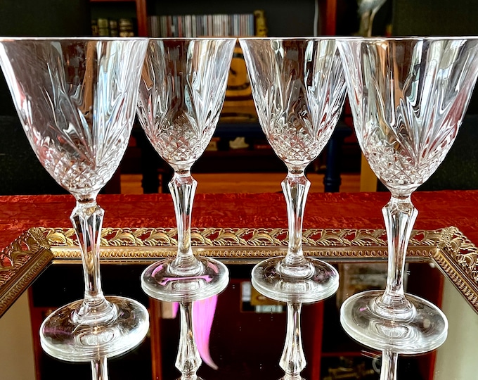 Vintage French Crystal Wine Glasses "salzburg" by Cristal De Flandre ...