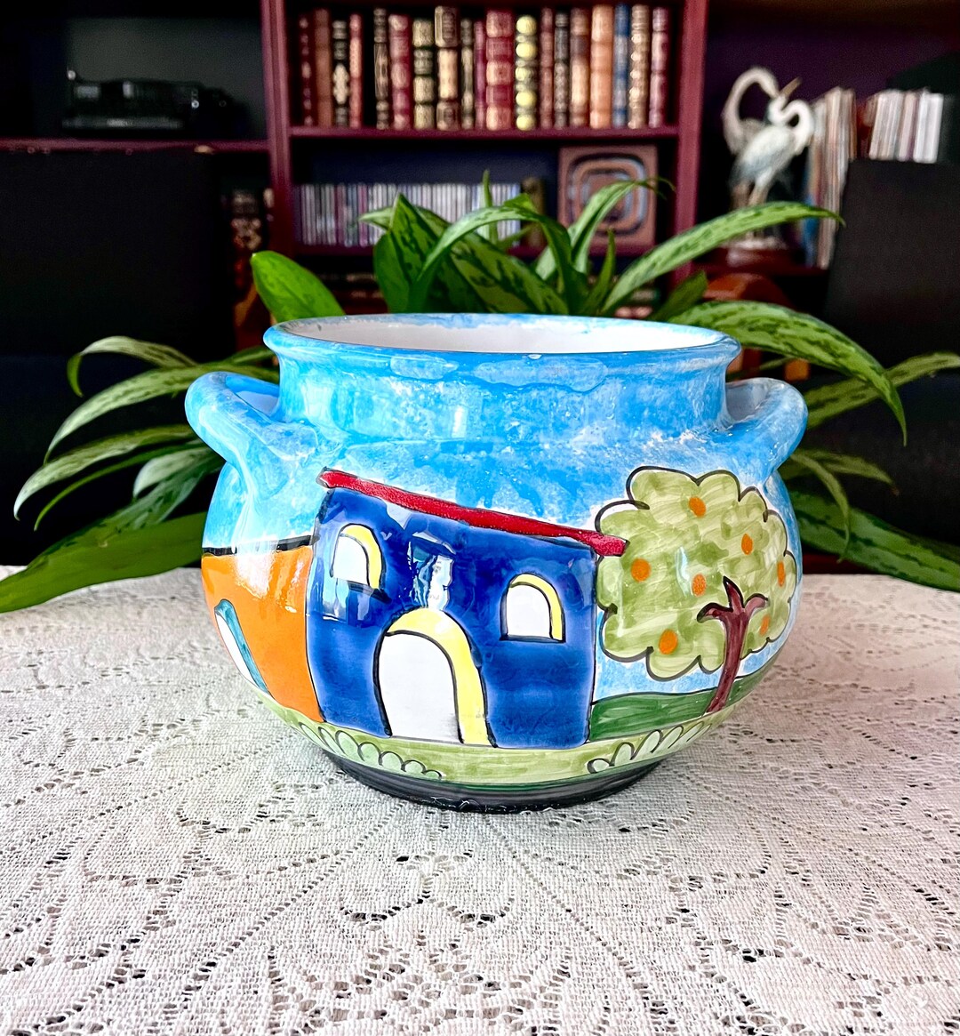 Vintage Signed Nino Parrucca Italian Planter Bowl With Handles - Etsy