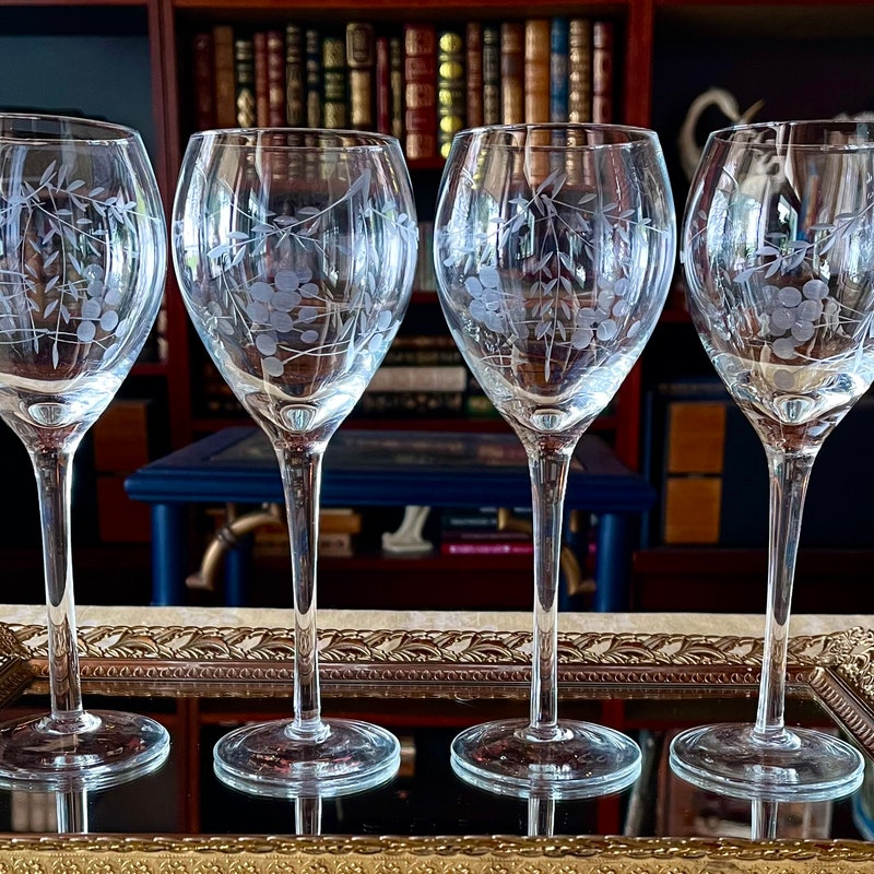 Etched Wine Glasses Etsy