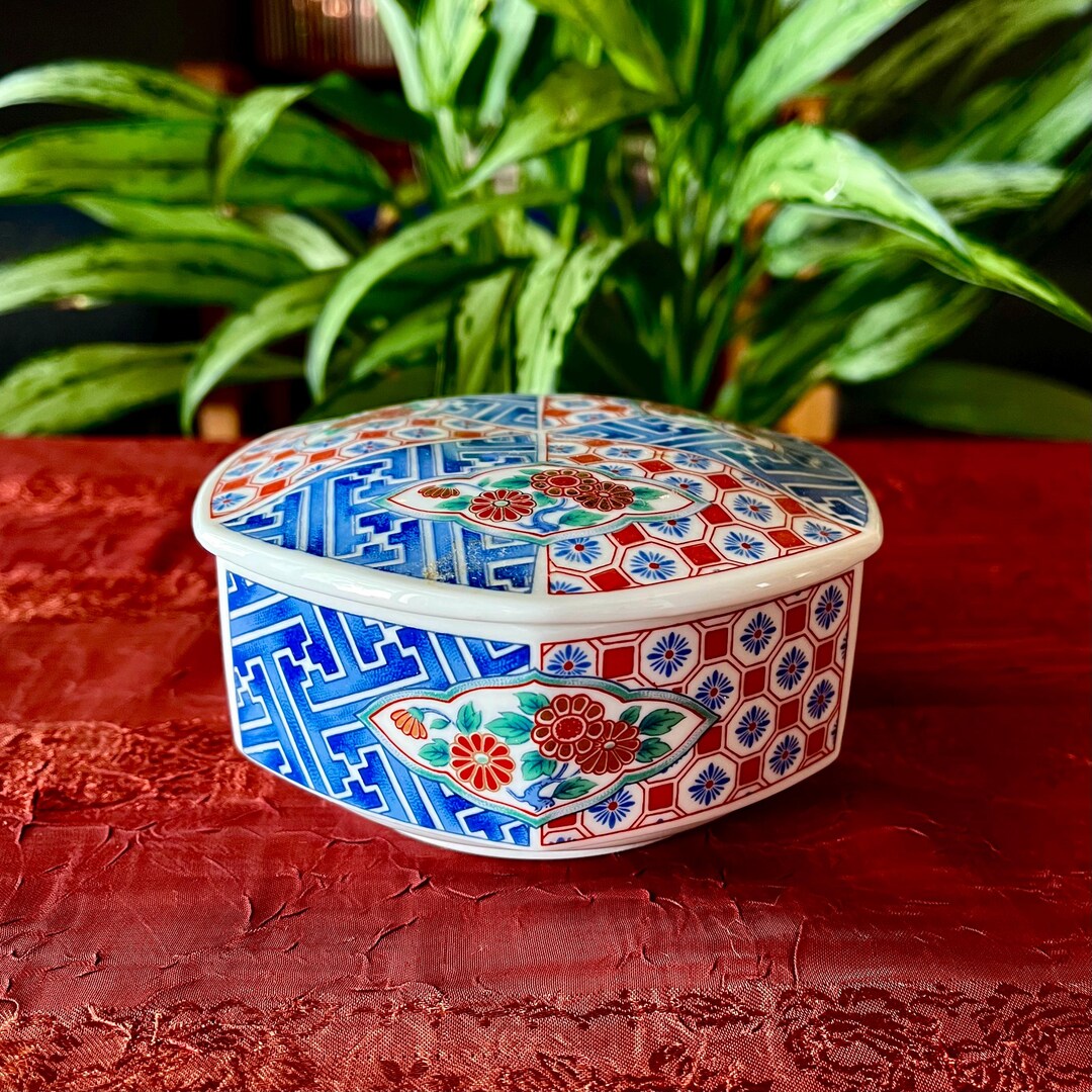 Vintage Porcelain Imari Trinket Box From Lida's (japan) Circa 1960s ...
