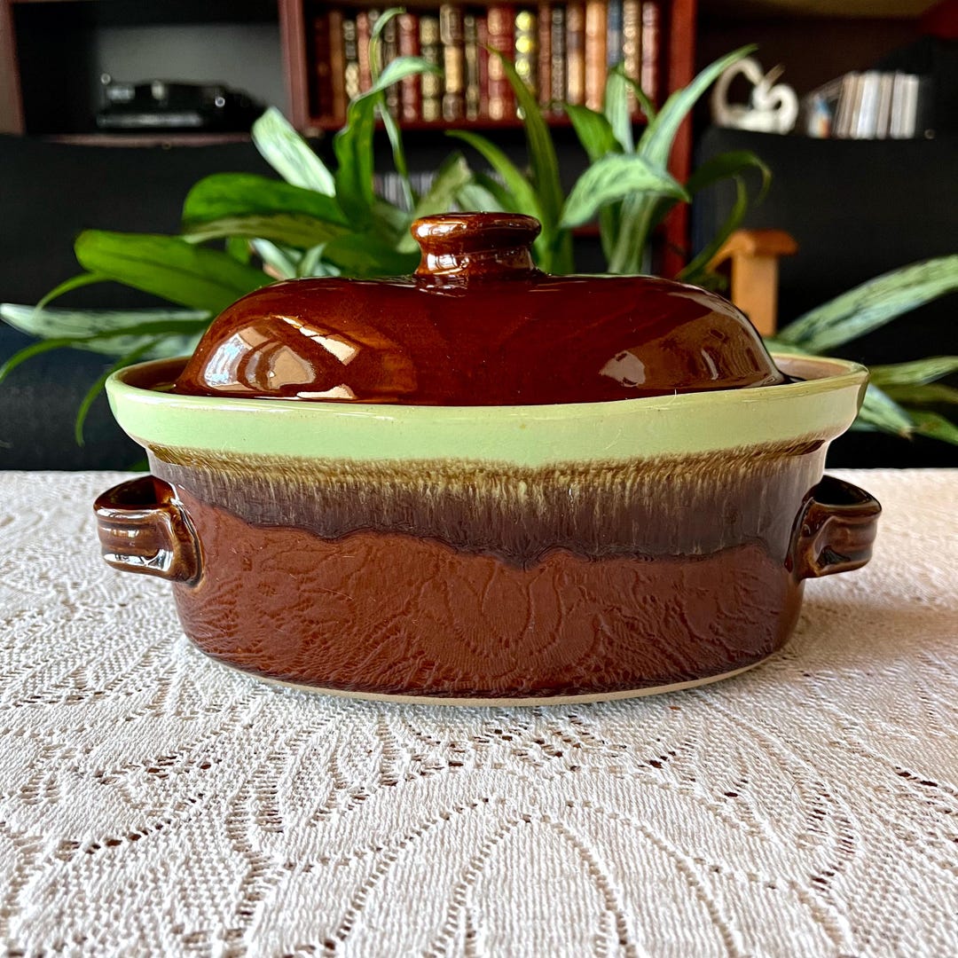 Vintage Denby-langley of England Stoneware Drip Glaze 2 Pt Oval Covered ...