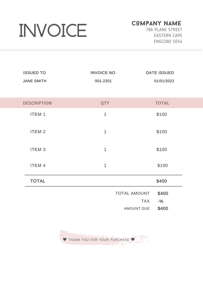 Receipt Template Editable Invoice Printable Invoice Professional ...