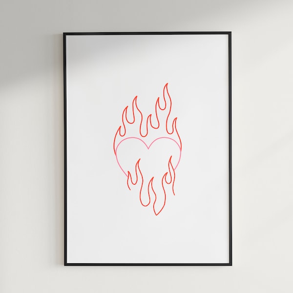 Flaming Heart - Etsy UK