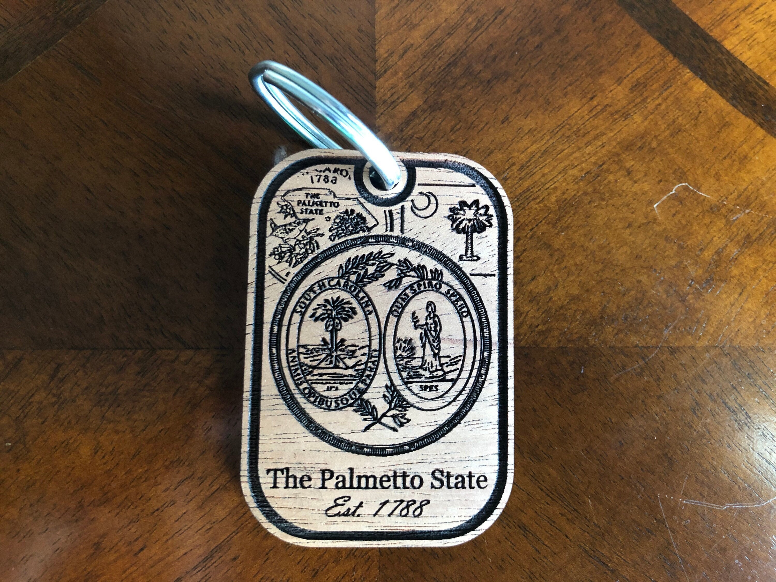 South Carolina Keychain the Palmetto State Est. 1788 Laser Engraved ...