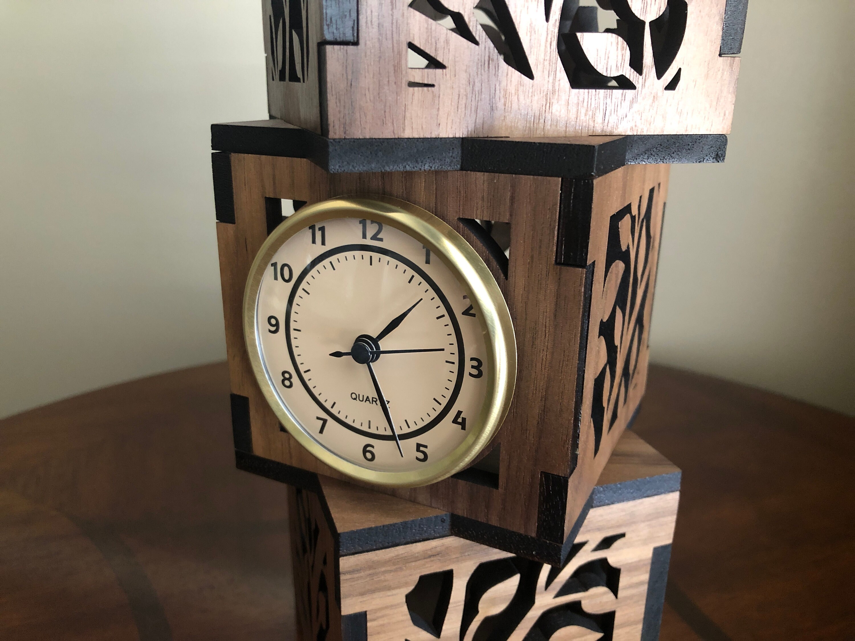 Ascending Cubes Mantle Clock Decorative Wood 3D Table Clock - Etsy