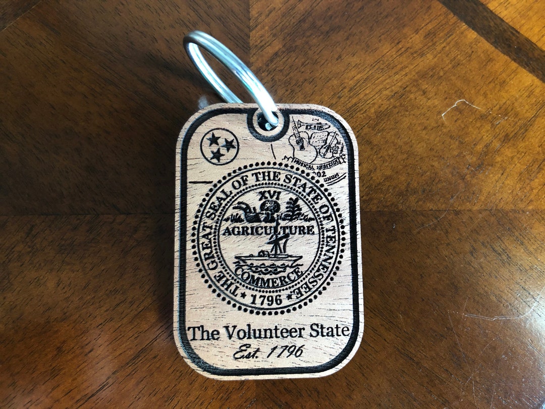 Tennessee Keychain the Volunteer State Est. 1796 Laser Engraved Wood ...