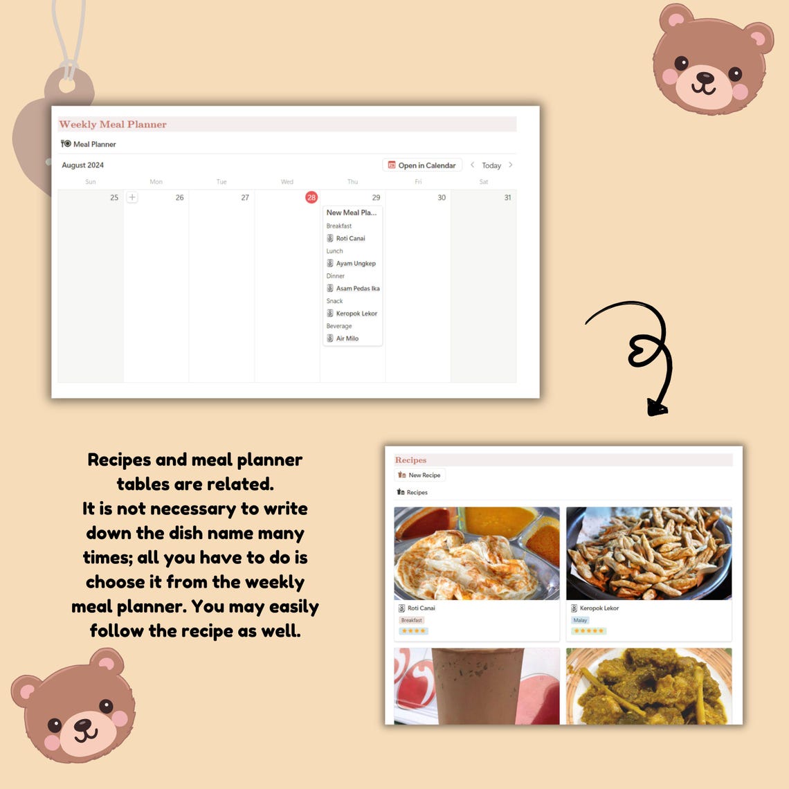Ultimate Meal Planner Template for Notion Digital Meal Planning Grocery ...