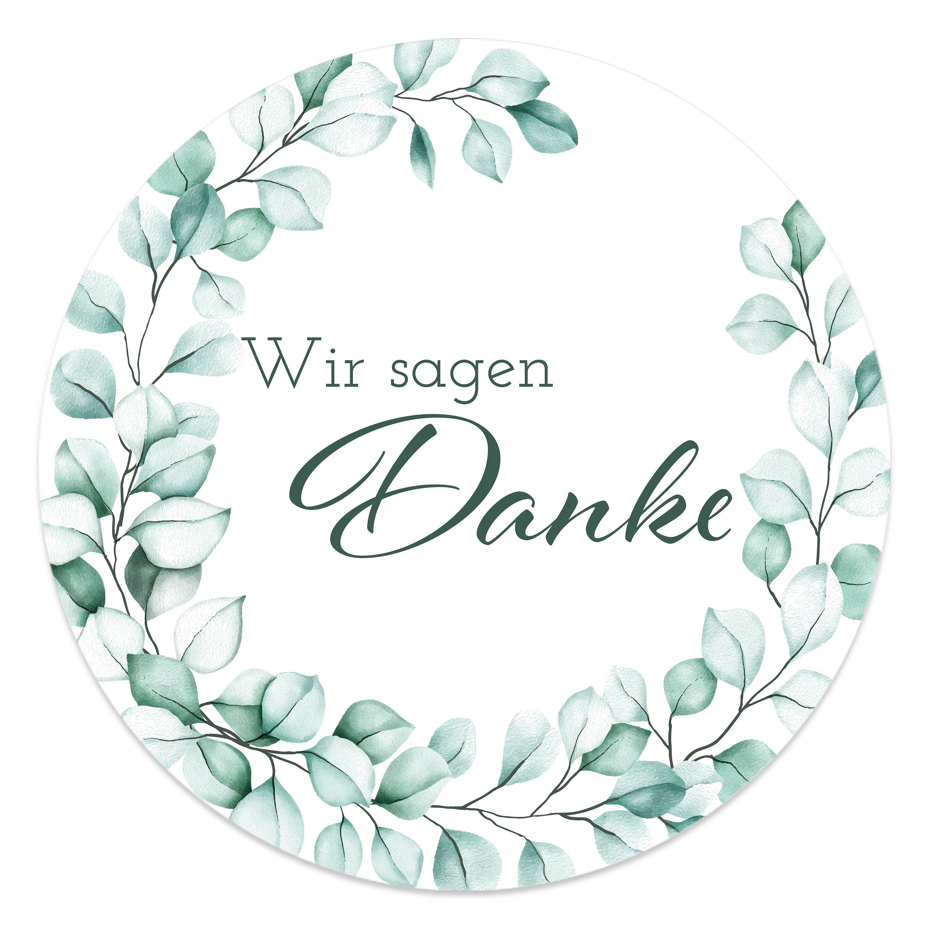 Danke Aufkleber rund 4,5 cm - Wir sagen Danke Sticker ideal für ...