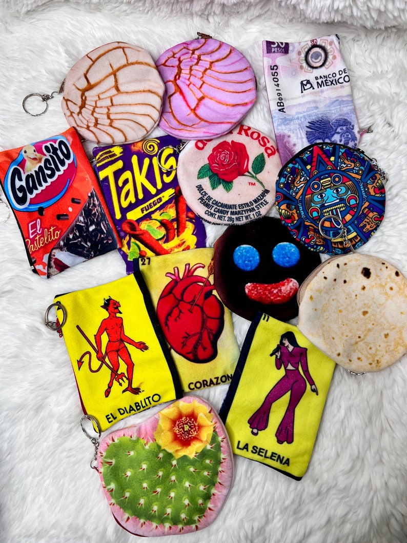 Loteria Coin Purse | Mexico Coin Purse | Conchita, Tortilla, Nopal Coin ...