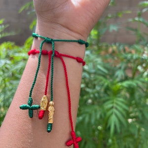 Rosary Bracelet Decenario Rojo Mexica Red String Bracelet Hand Made in ...