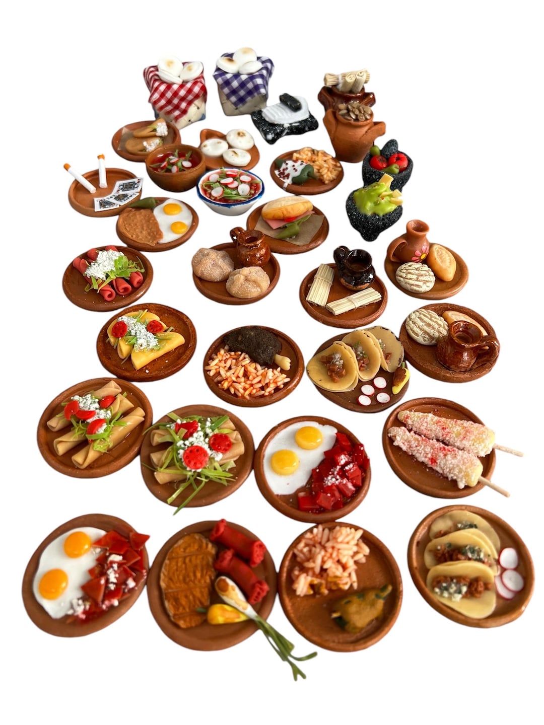 Mini Food Plates for Dia De Los Muertos Mini Altar Food Mini Comida ...