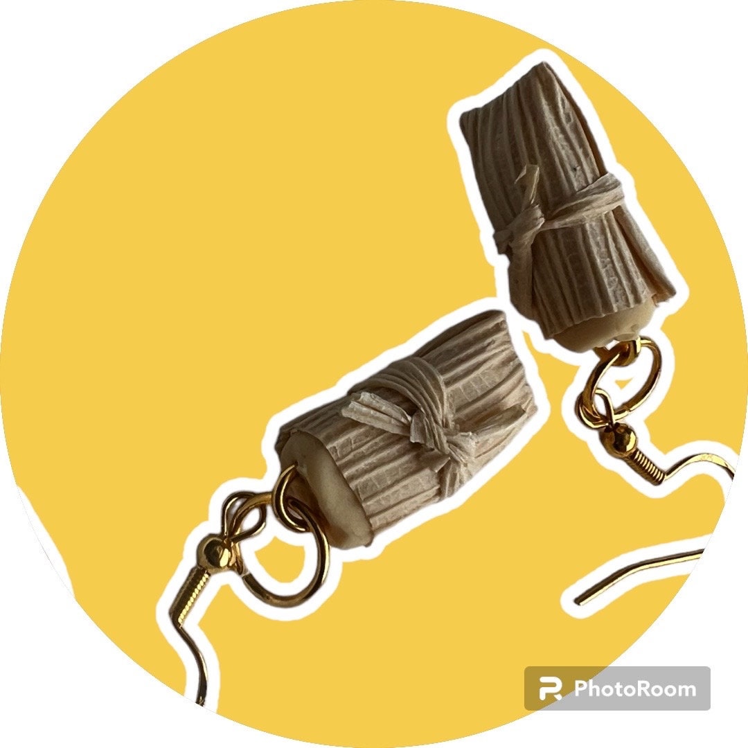 Tamal Earrings Mexican Hand Made Earrings Corn Husk Christmas Mini ...