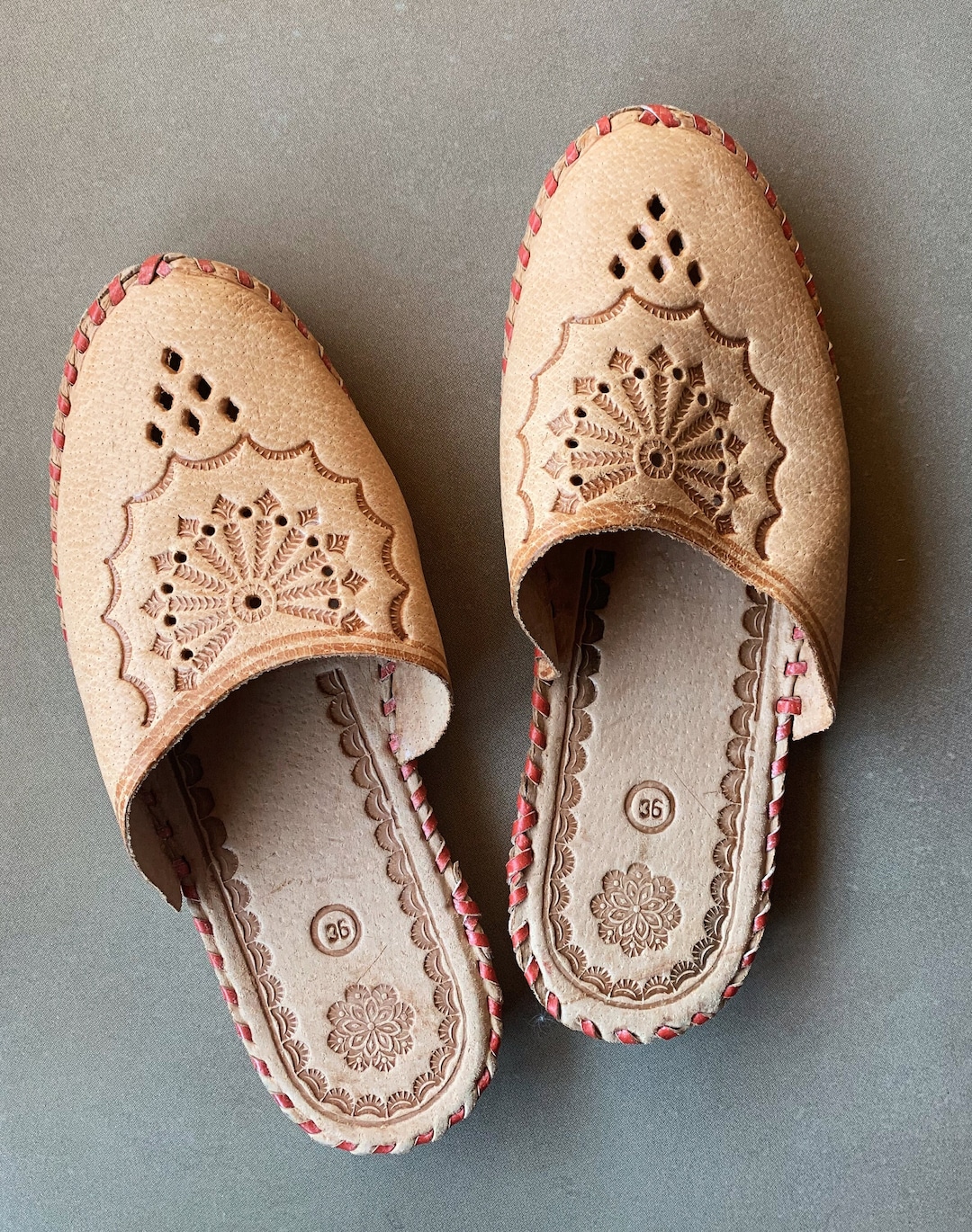 Women's Leather Mountaineer Slippers, Natural Slippers, Highlander ...