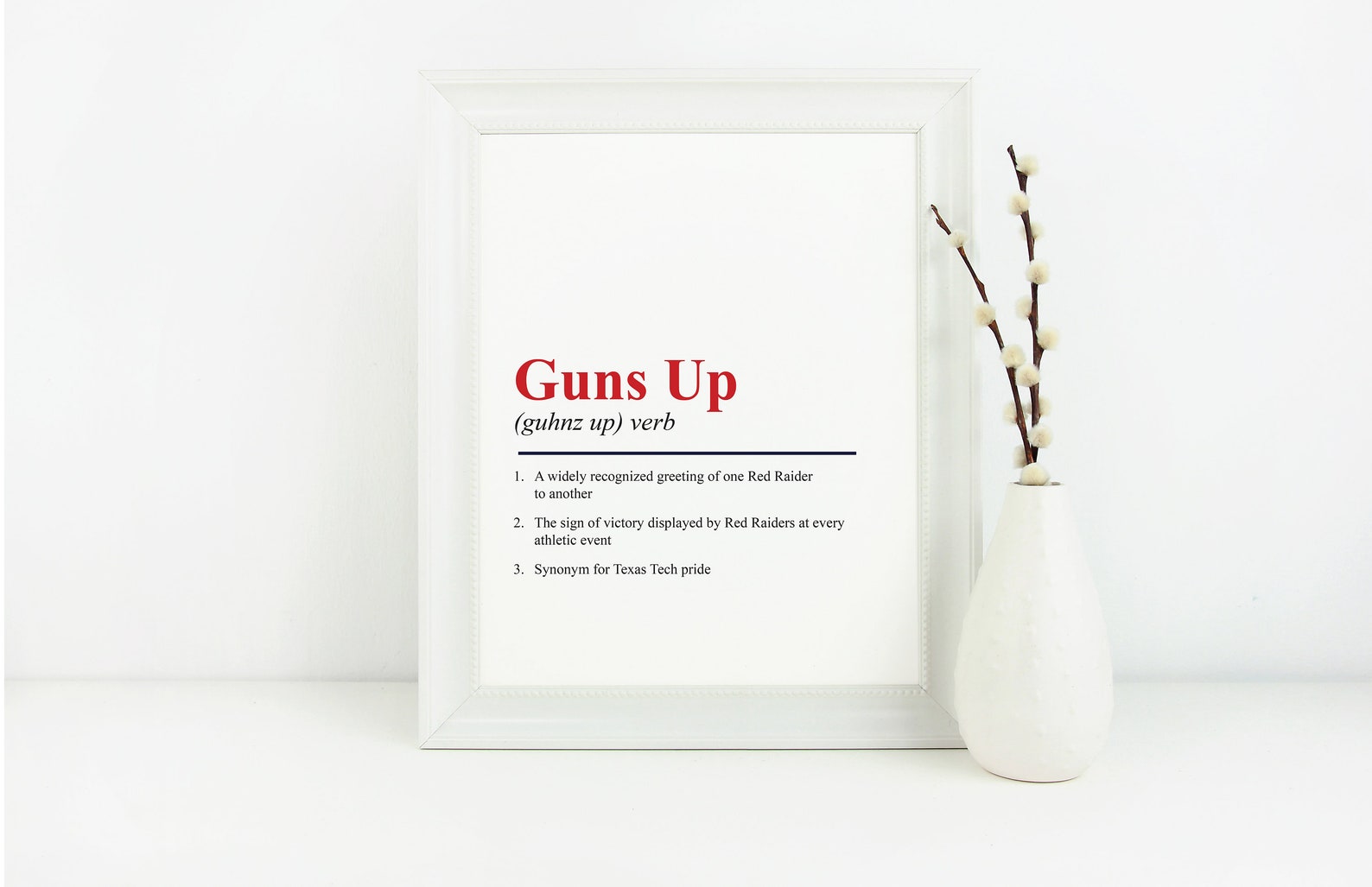 Texas Tech Guns up Instant Art Print Red Raiders Wall Art College Dorm ...