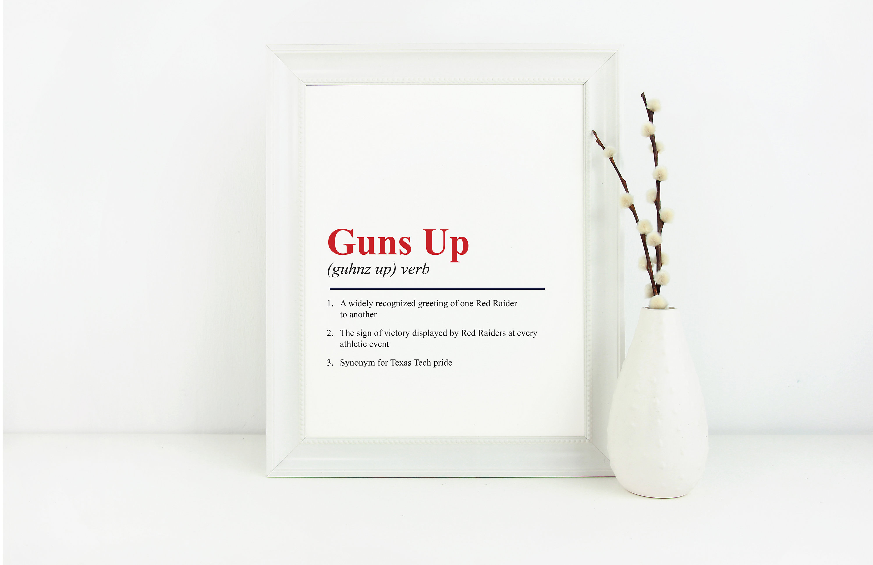 Texas Tech Guns up Instant Art Print Red Raiders Wall Art College Dorm ...