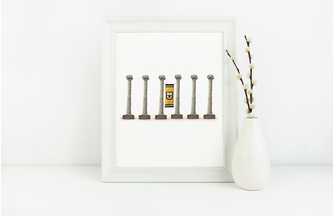 University of Missouri Columns Art Print Mizzou Wall Art College Dorm ...