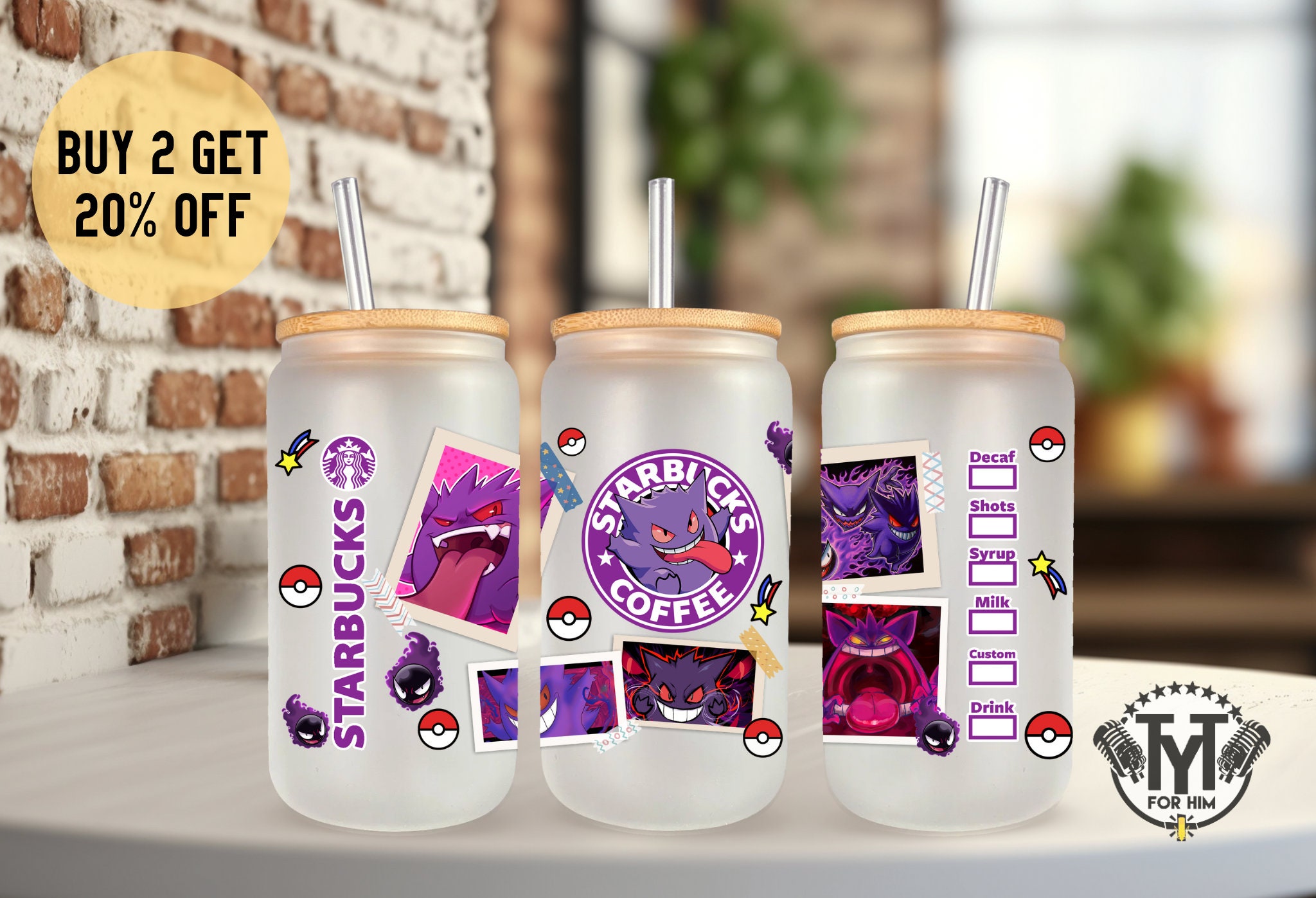 Pokémon Frosted Glass Cup, Gengar Glass, Iced Coffee Cup, Trendy Cup ...