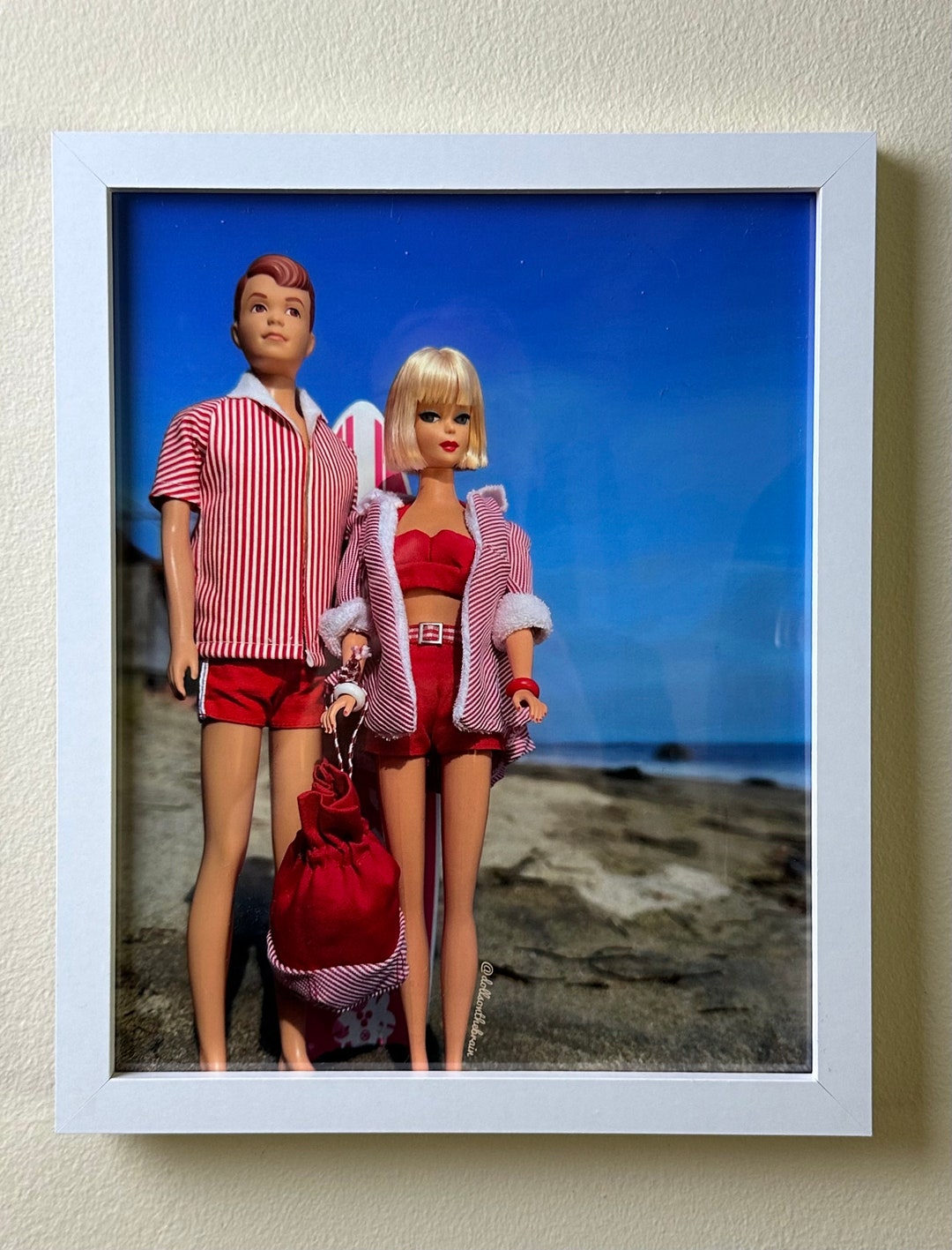 Framed: Beachgoing Barbie and Allan - Etsy