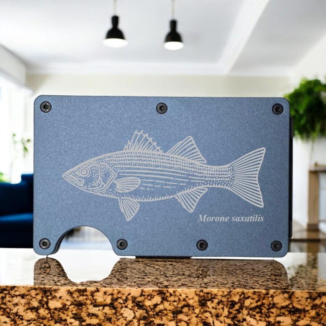 Striped Bass Custom Engraved Metal Wallet With RFID Protection ...