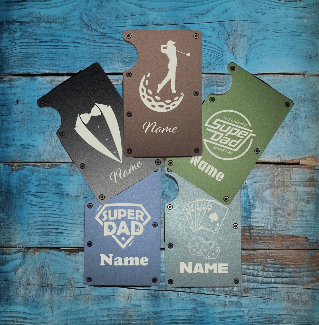 Custom Laser Engraved, Aluminum Minimalist Wallet, Custom Engraved ...
