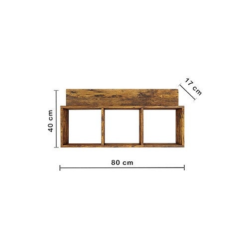 Wall Shelf Three Section Shelf Rustic Shelf Wooden Shelf Bookcase Shelf ...