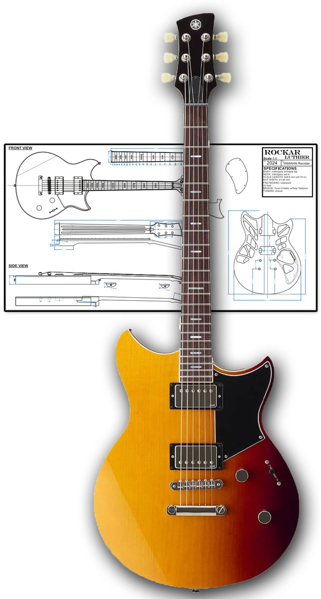 Plans/blueprints for Luthier, Style Yamaha REVSTAR Guitar - Etsy