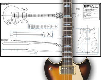 Plans/blueprints for Luthier, Style PRS Santana Retro 10 Top Guitar - Etsy