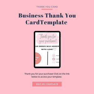 Editable Canva Business Thank You Card Template - Etsy