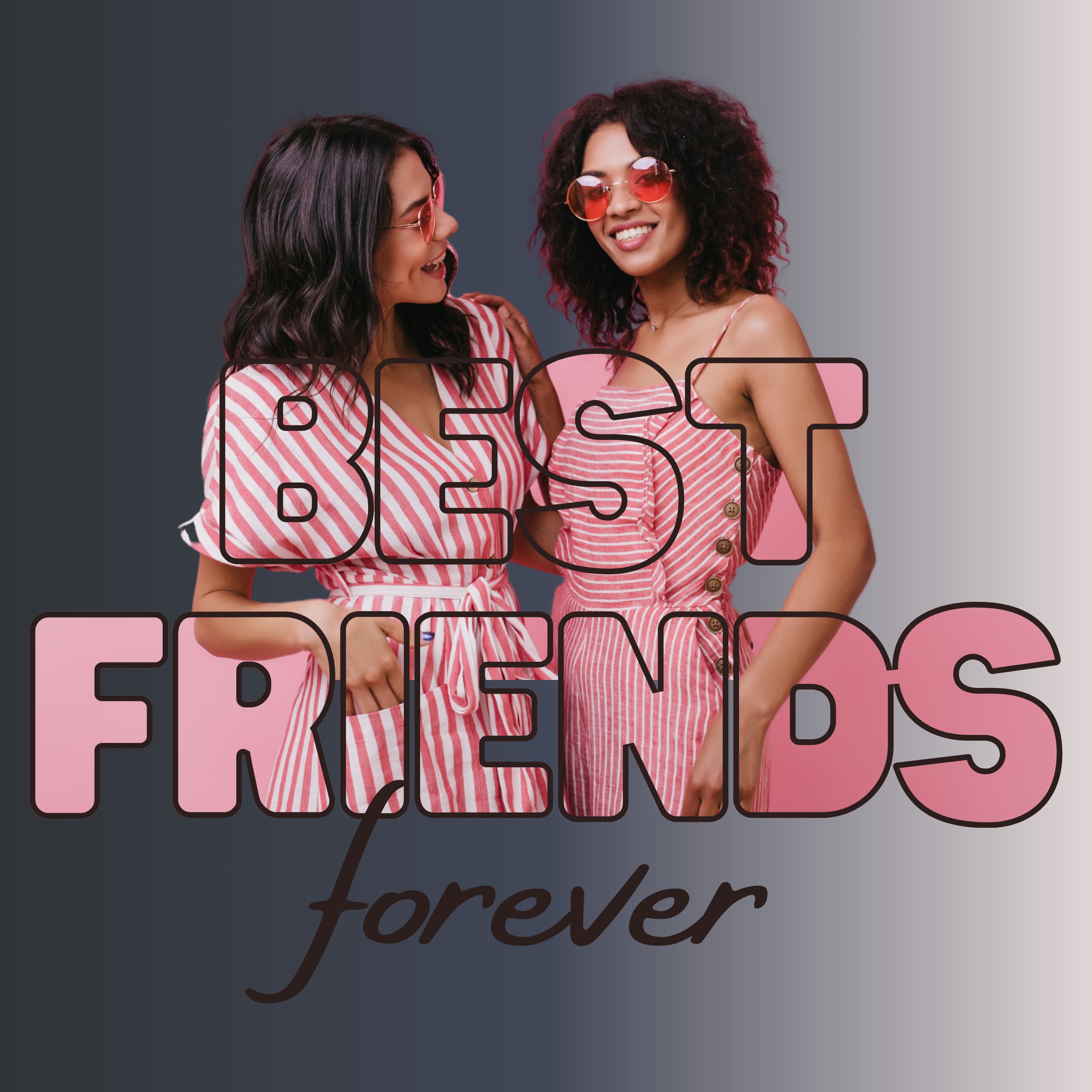 Best Friends Fillable, Editable Frame for Use in Canva - Etsy