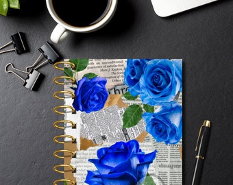 Paper and Teal Roses | Journal Cover | Planner Cover | Notebook Cover ...