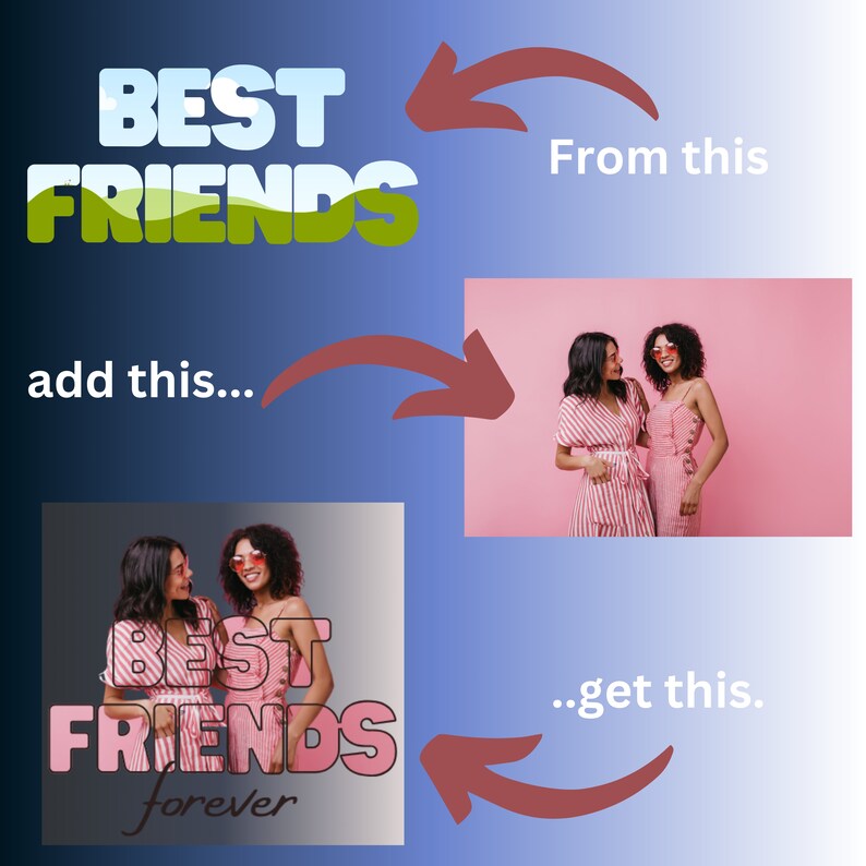 Best Friends Fillable, Editable Frame for Use in Canva - Etsy