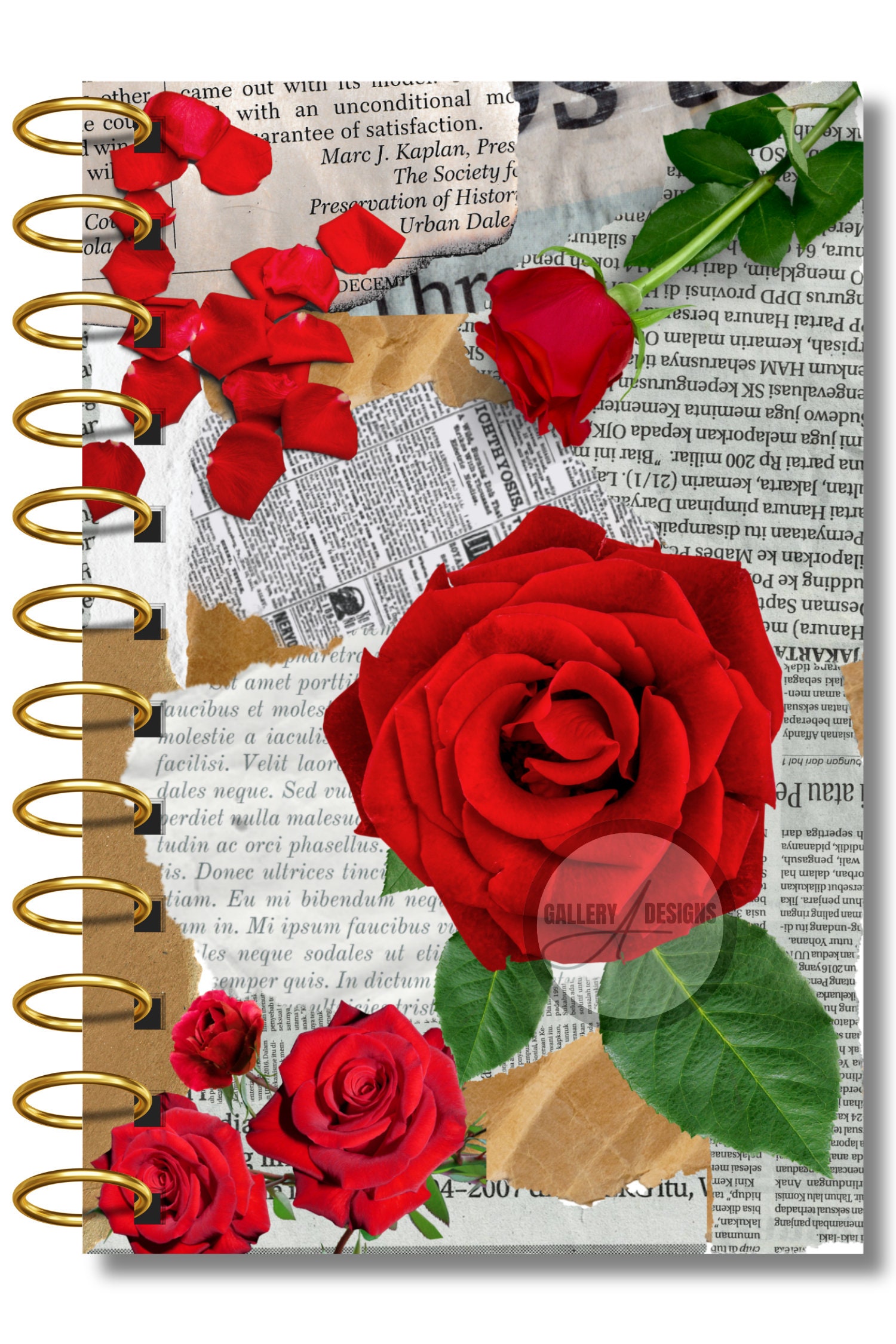 Paper and Red Roses | Journal Cover | Planner Cover | Notebook Cover ...