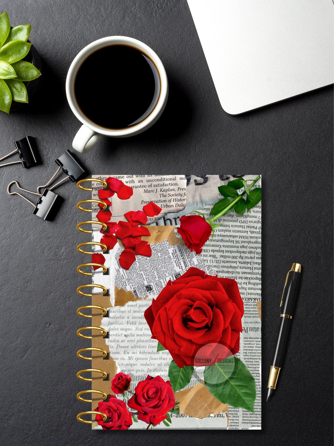 Paper and Red Roses | Journal Cover | Planner Cover | Notebook Cover ...