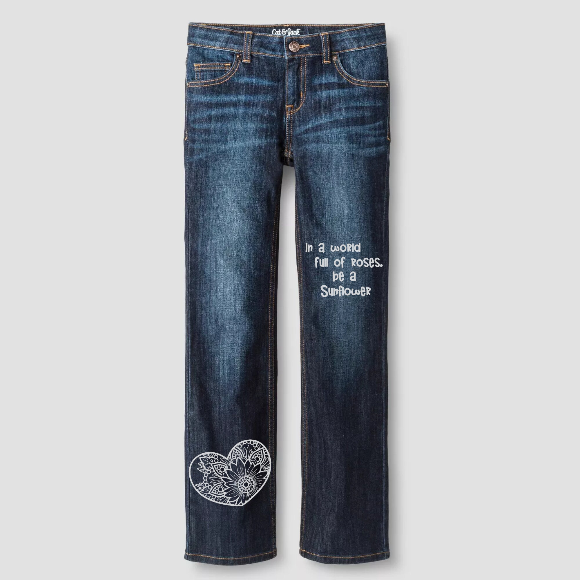 Custom Women's High Waist Bell Bottom Laser-etched Denim Jeans by ...