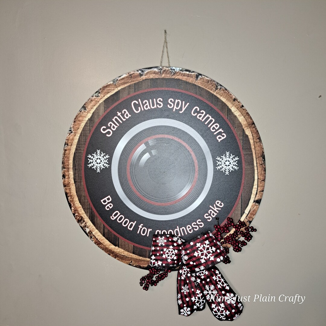 Santa Spy Camera Hanger for Front Door Decor or Inside Door for Kids ...