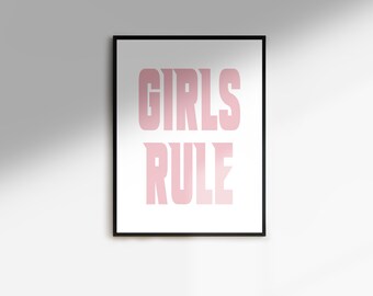 Nursery Printable Wall Art Girls Rule Print Gender Neutral - Etsy