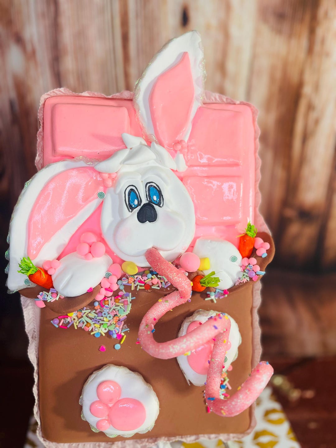Whinsical Bunny, Chocolate Bar, Pink Candy - Etsy