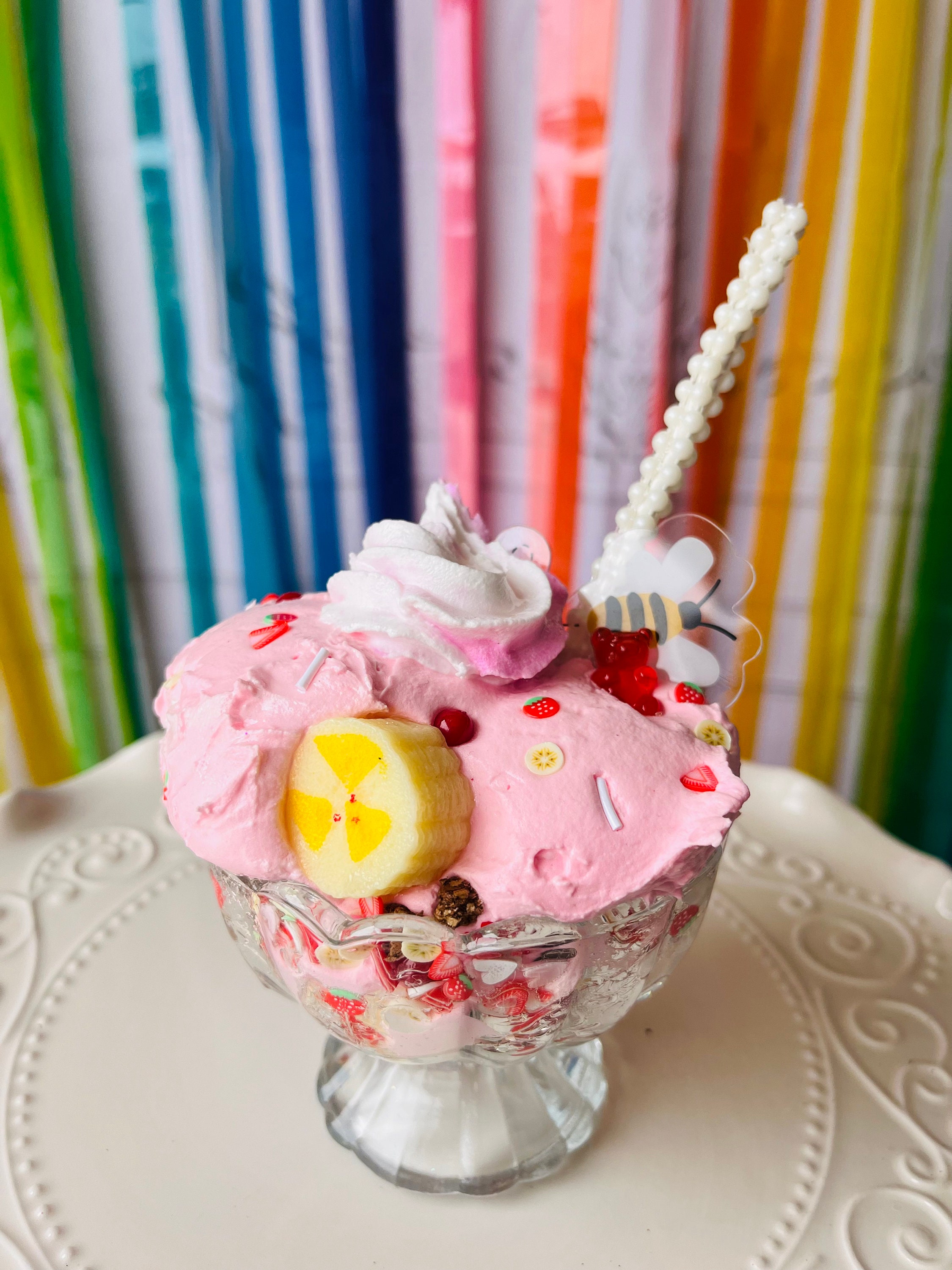 Mini Strawberry Sundae Sundae Pink Sundae Party Décor - Etsy