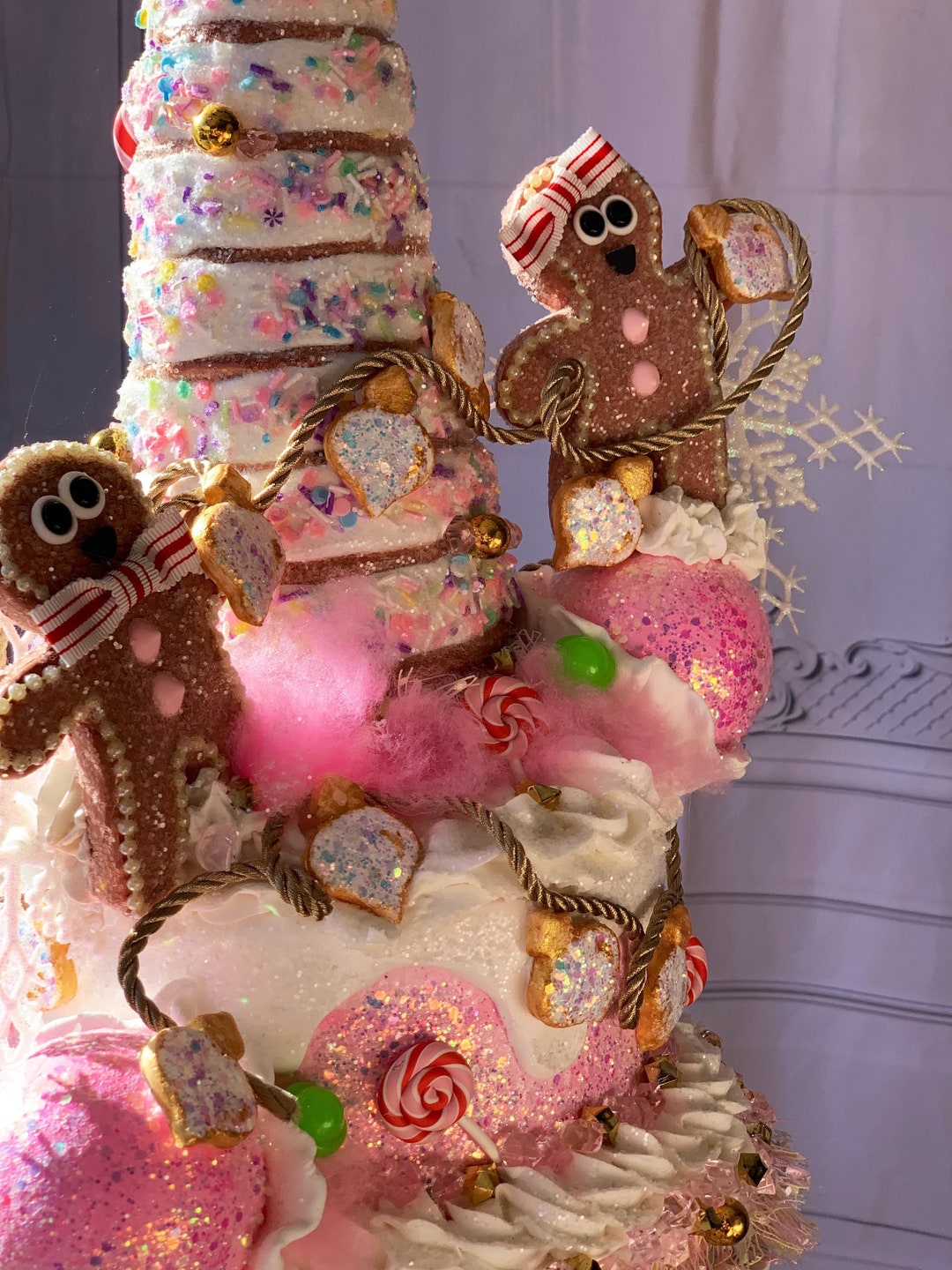 Fake Christmas Cake, Gingerbread Fake Cake, Christmas Cake, Centerpiece ...