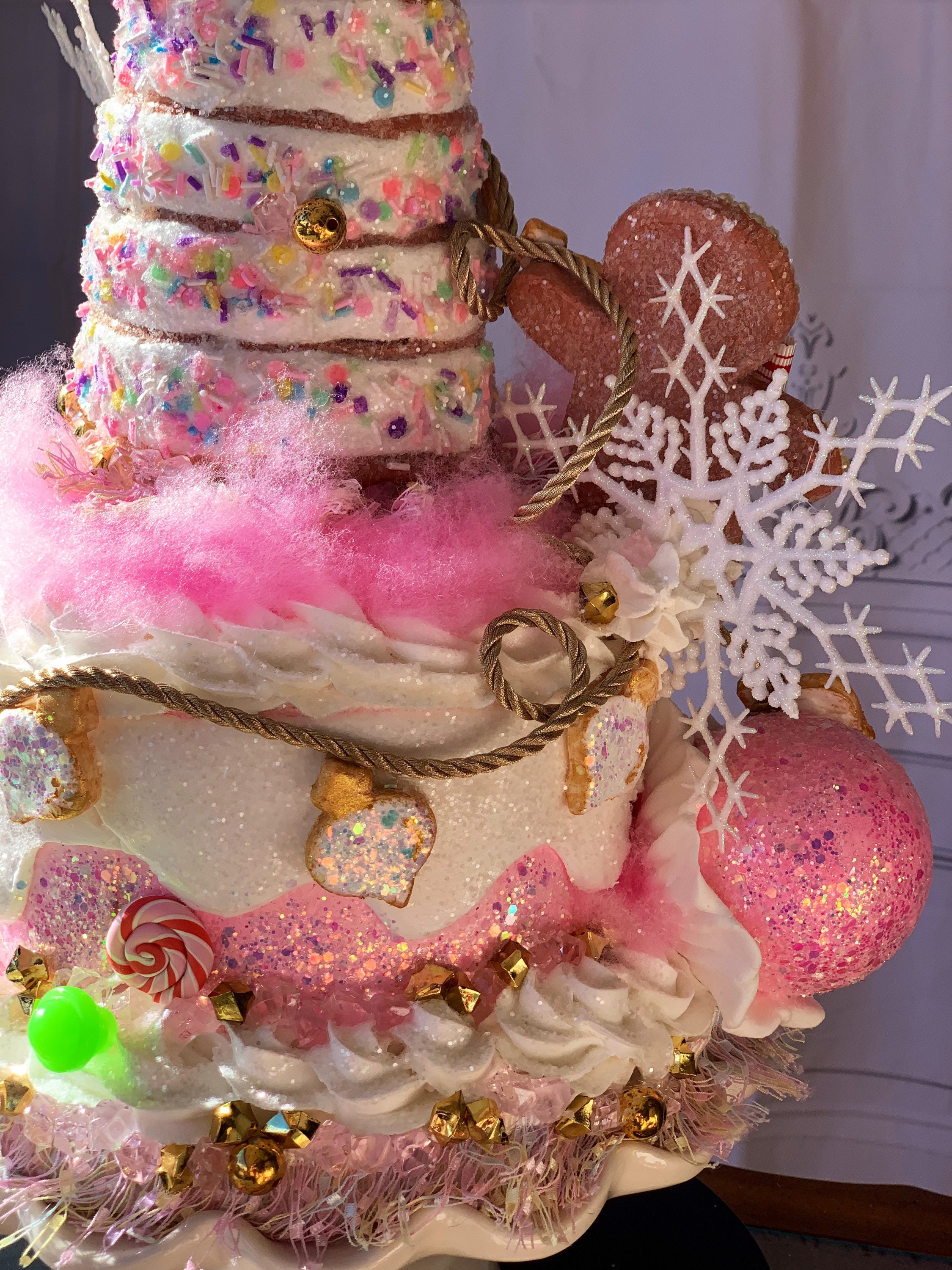 Fake Christmas Cake, Gingerbread Fake Cake, Christmas Cake, Centerpiece ...