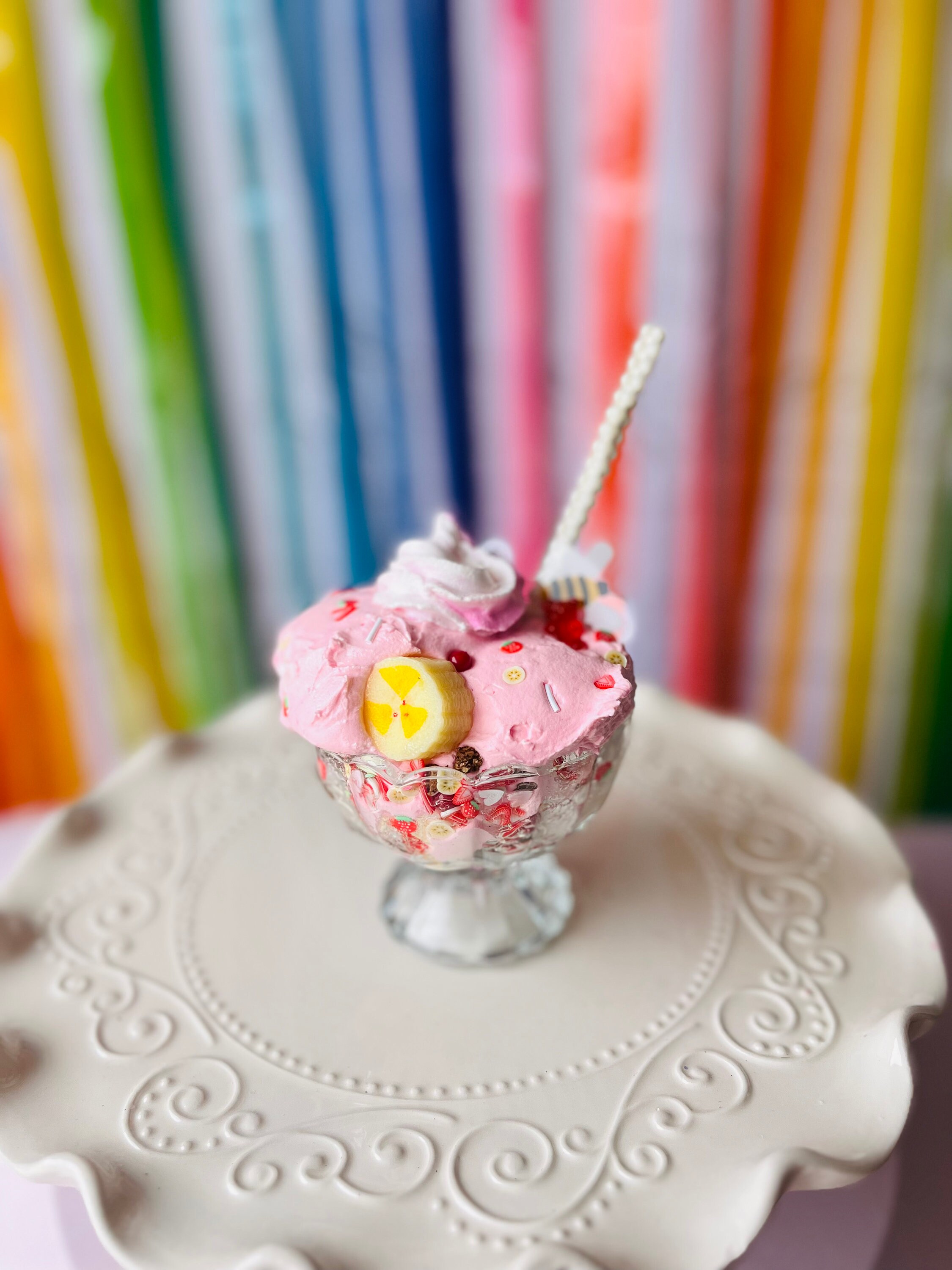 Mini Strawberry Sundae Sundae Pink Sundae Party Décor - Etsy