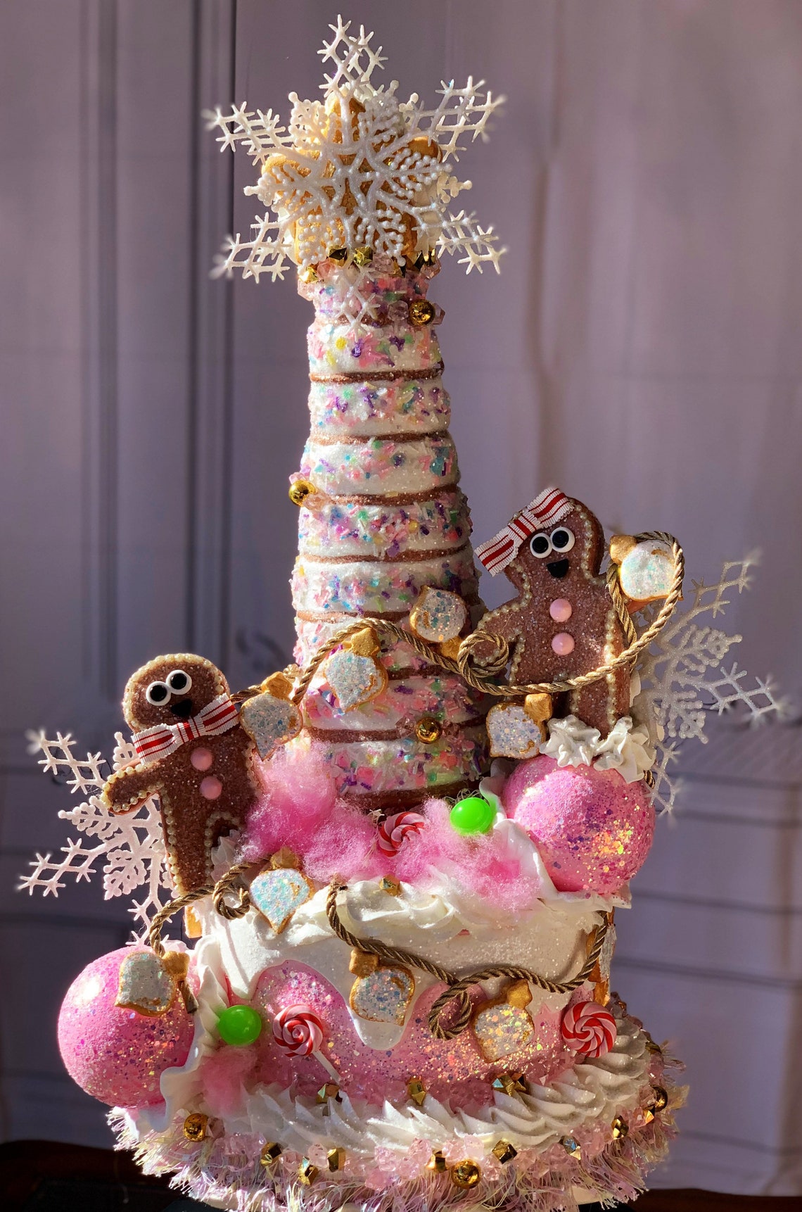 Fake Christmas Cake, Gingerbread Fake Cake, Christmas Cake, Centerpiece ...