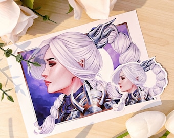 Baldurs Gate 3 BG3 Dark Justiciar Shadowheart selunite Version Print or ...