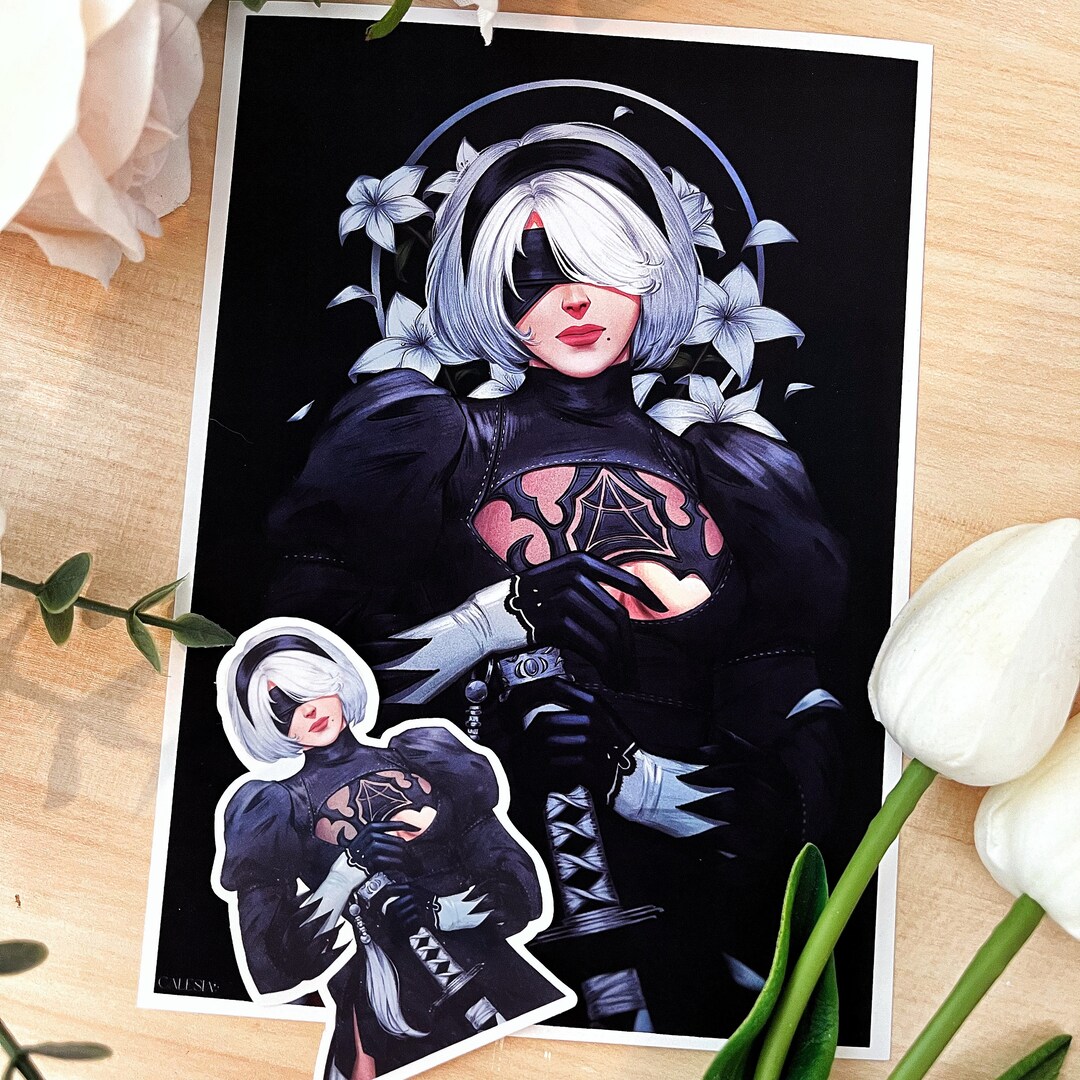 Nier Automata - 2B (with Blindfold) - Print or Sticker - Etsy