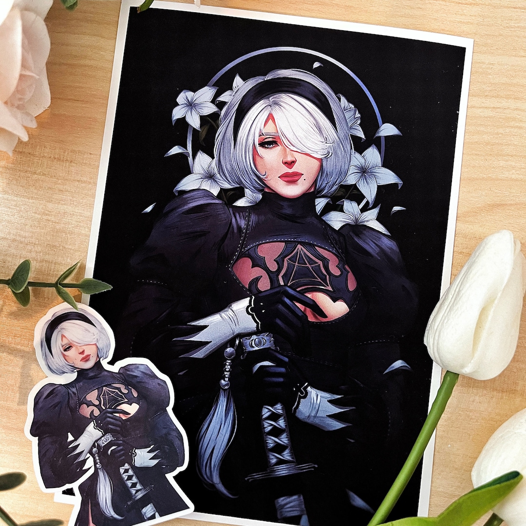 Nier Automata - 2B (without Blindfold) - Print or Sticker - Etsy