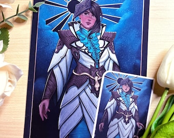 Dragon Age Veilguard Neve Gallus Portrait Handmade Drawing Wall Art ...