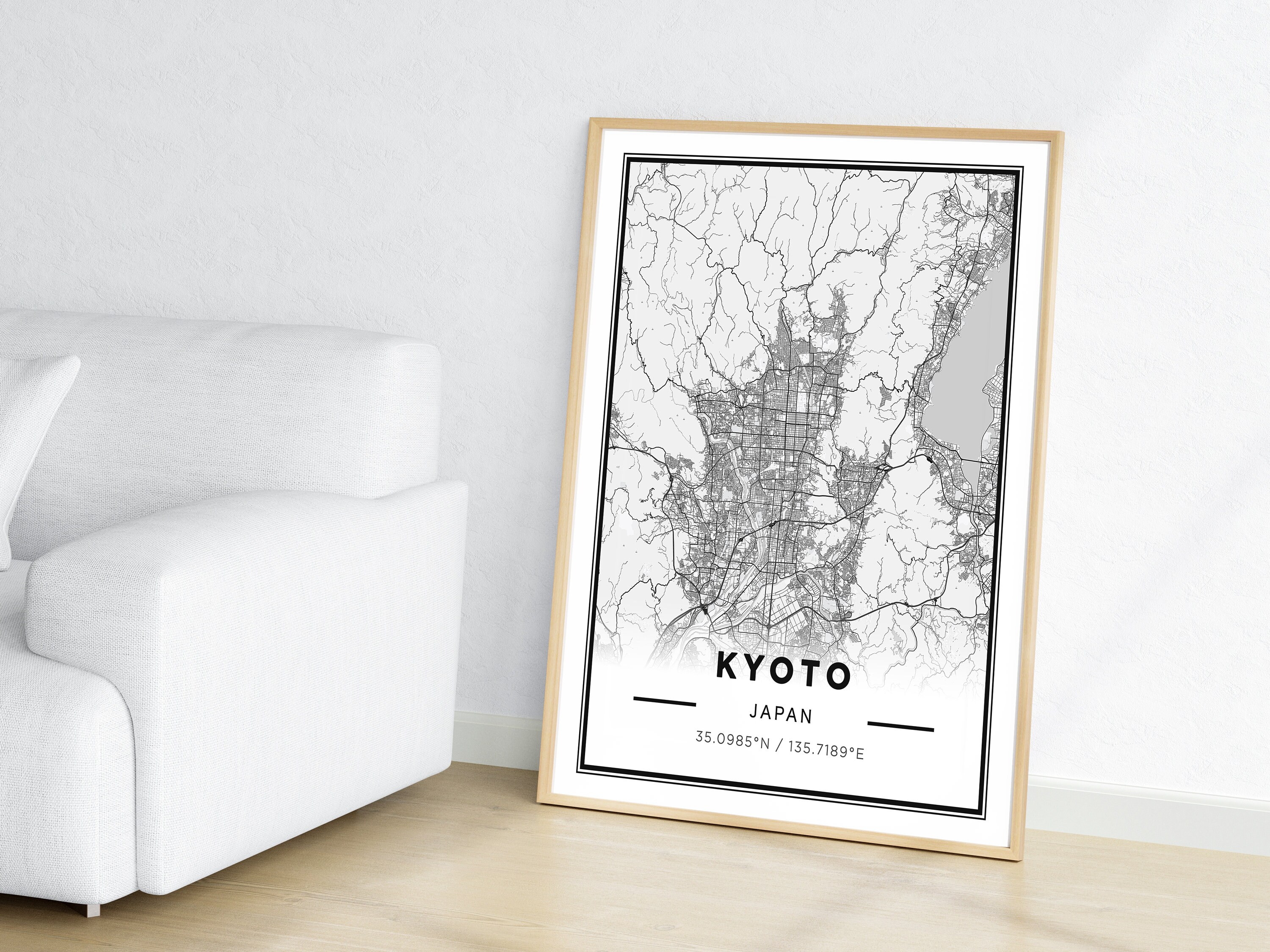 Kyoto City Map, Kyoto Wall Art, Kyoto Poster, Kyoto Print, Map of Kyoto ...